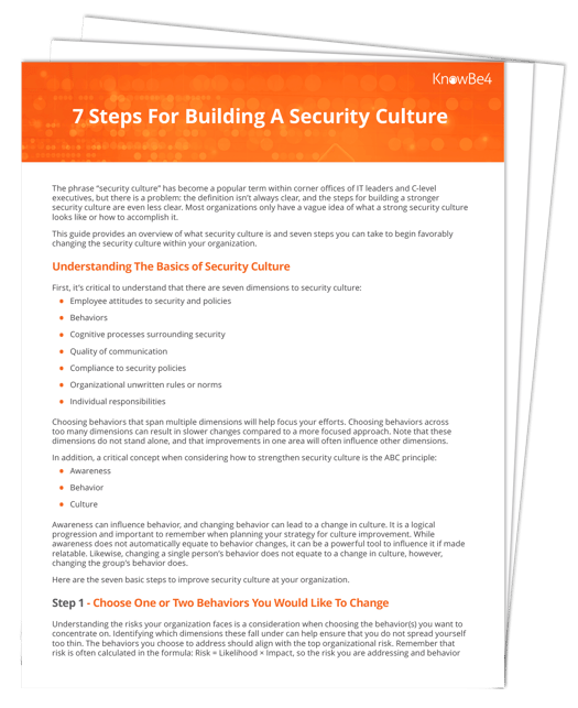 7 Steps For Building a Security Culture