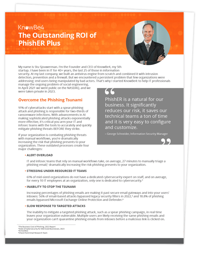 The Outstanding ROI of KnowBe4’s PhishER Plus Platform | KnowBe4