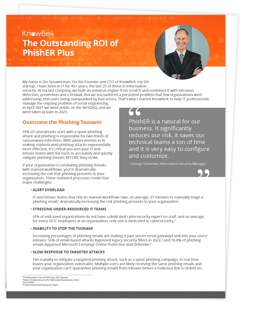 The Outstanding ROI of KnowBe4’s PhishER Plus Platform | KnowBe4