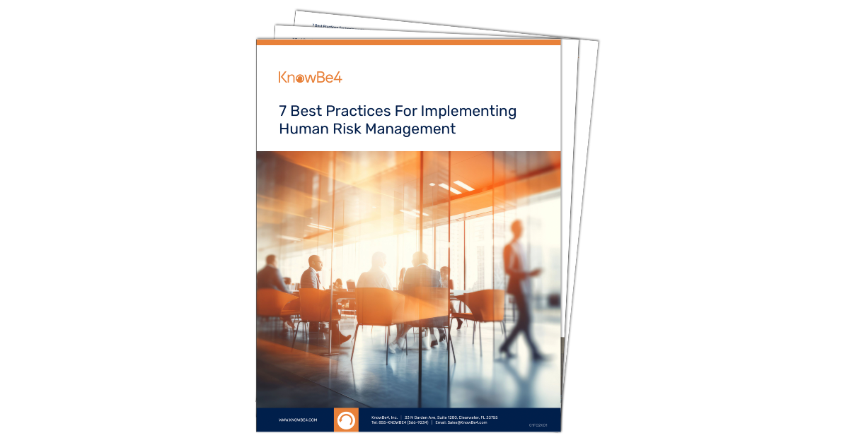 7 Best Practices For Implementing Human Risk Management | KnowBe4